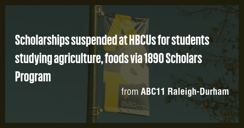 Scholarships suspended at HBCUs for students studying agriculture ...