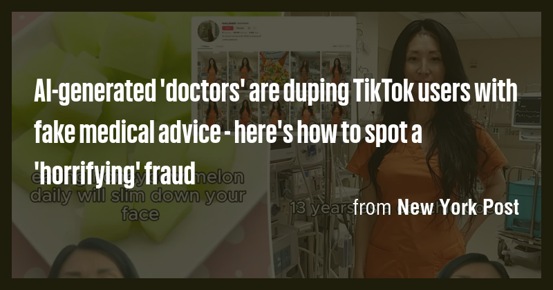 AI-generated 'doctors' are duping TikTok users with fake medical advice ...