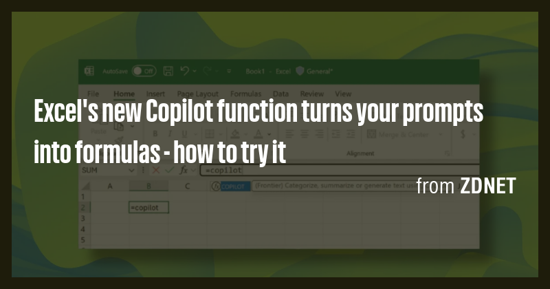 Excel's new Copilot function turns your prompts into formulas - how to try it - Briefly