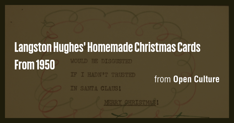 Langston Hughes' Homemade Christmas Cards From 1950 - Briefly
