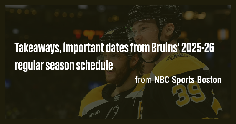 Takeaways, important dates from Bruins' 2025-26 regular season schedule ...