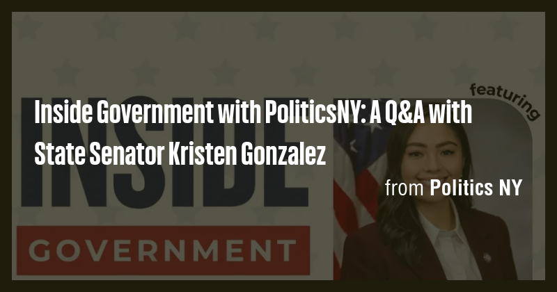 Inside Government with PoliticsNY: A Q&A with State Senator Kristen ...