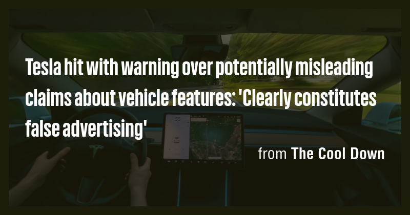 Tesla hit with warning over potentially misleading claims about vehicle ...