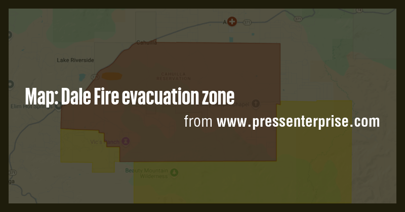 Map: Dale Fire evacuation zone - Briefly