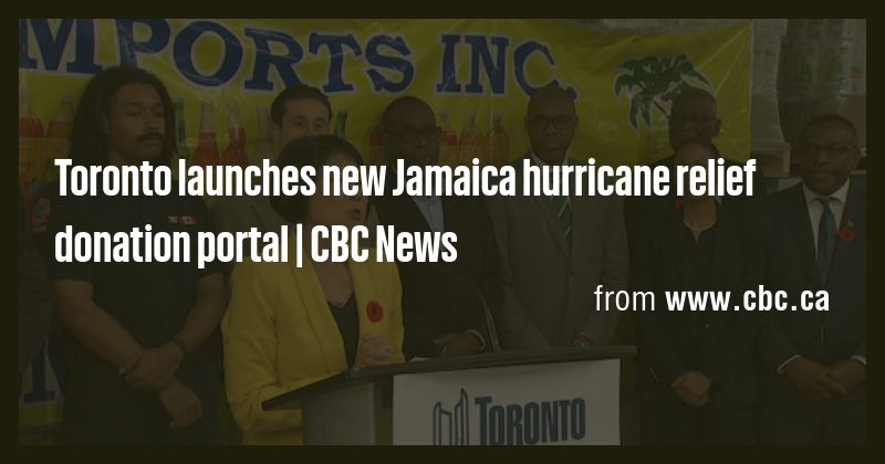 Toronto launches new Jamaica hurricane relief donation portal | CBC ...