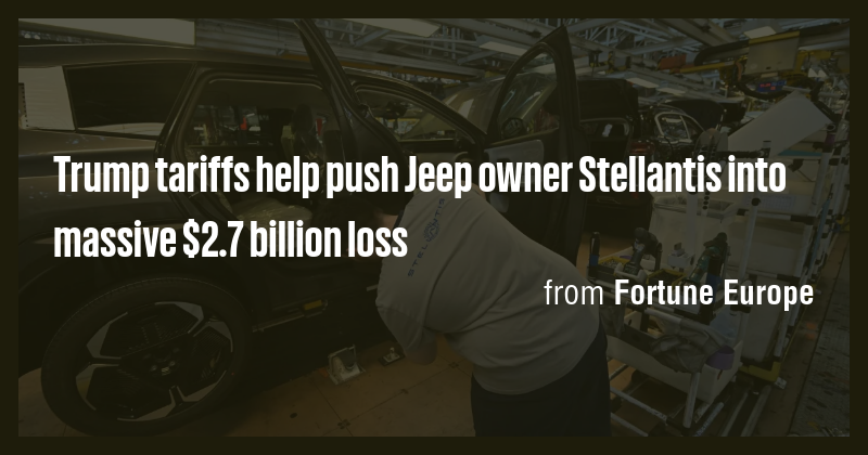 Trump tariffs help push Jeep owner Stellantis into massive $2.7 billion ...