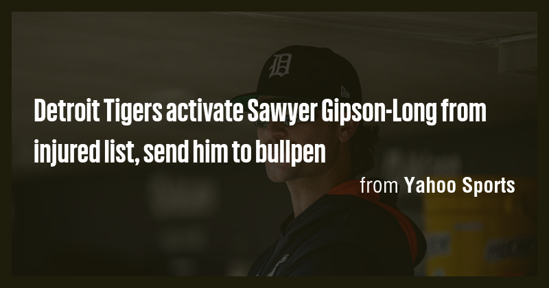 Detroit Tigers activate Sawyer Gipson-Long from injured list, send him ...