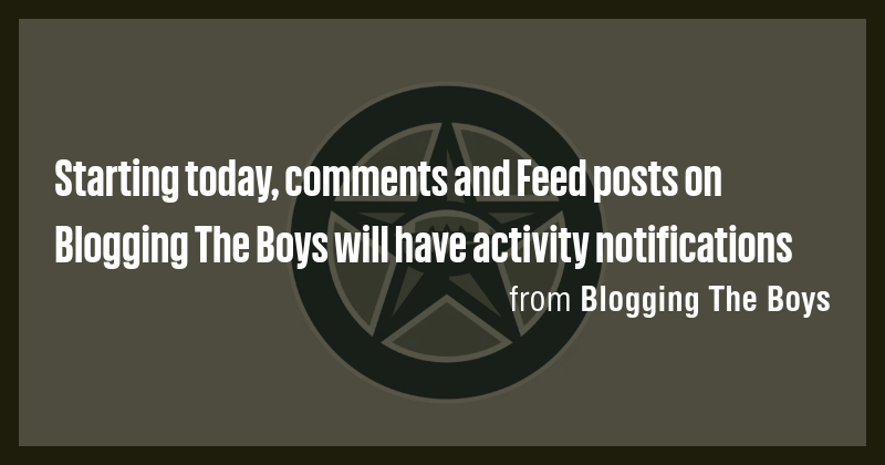 Starting today, comments and Feed posts on Blogging The Boys will have ...