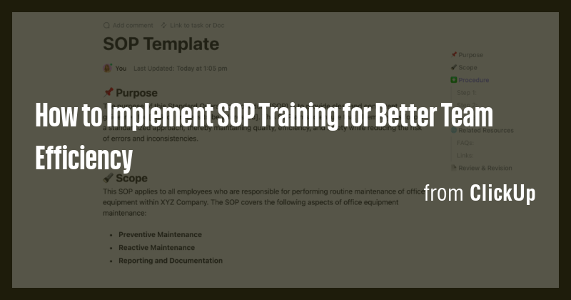 How to Implement SOP Training for Better Team Efficiency - Briefly
