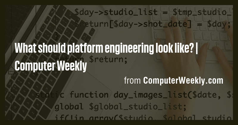 What should platform engineering look like? | Computer Weekly - Briefly