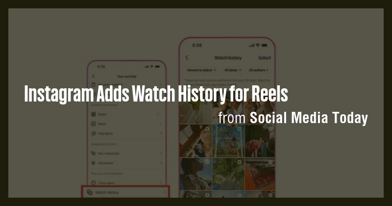 Instagram Adds Watch History for Reels - Briefly