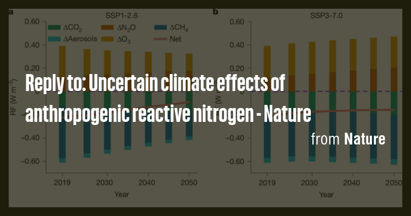 Reply to: Uncertain climate effects of anthropogenic reactive nitrogen ...