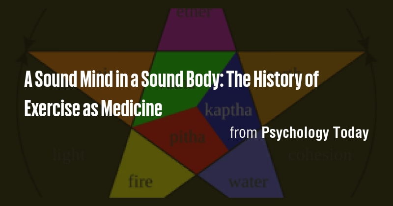 A Sound Mind in a Sound Body: The History of Exercise as Medicine - Briefly