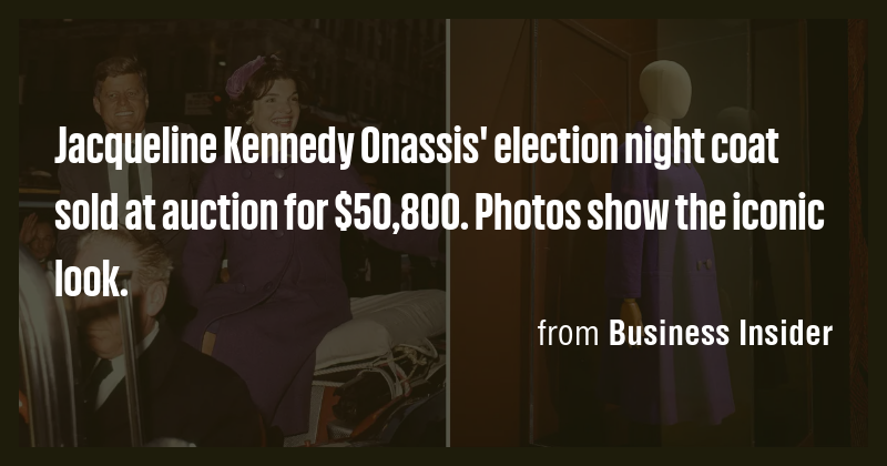 Jacqueline Kennedy Onassis' election night coat sold at auction for ...