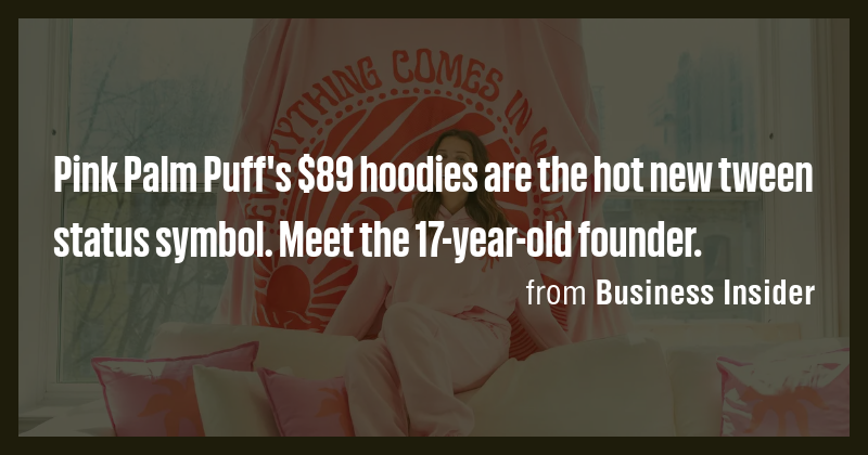 Pink Palm Puff's $89 hoodies are the hot new tween status symbol. Meet ...
