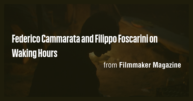 Federico Cammarata and Filippo Foscarini on Waking Hours - Briefly