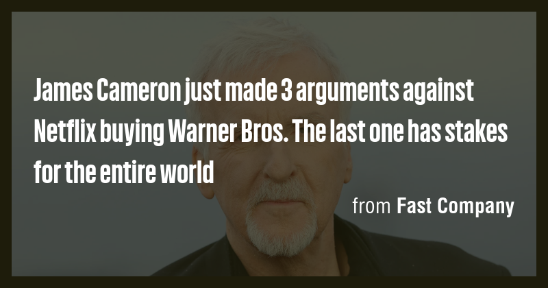 James Cameron just made 3 arguments against Netflix buying Warner Bros ...
