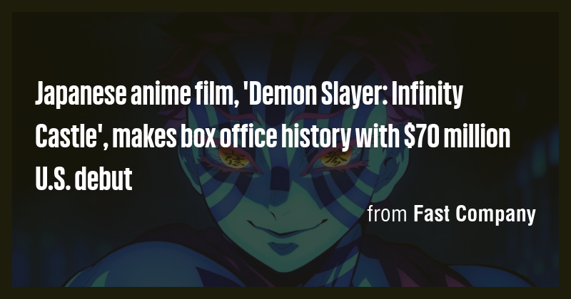 Japanese anime film, 'Demon Slayer: Infinity Castle', makes box office ...