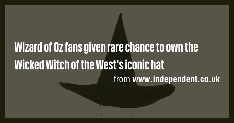 Wizard of Oz fans given rare chance to own the Wicked Witch of the West ...