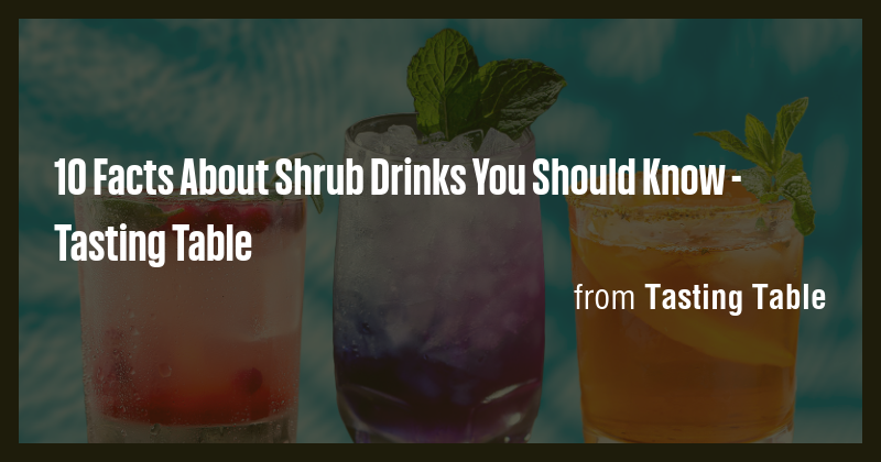 10 Facts About Shrub Drinks You Should Know - Tasting Table - Briefly