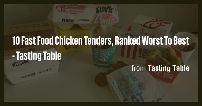 10 Fast Food Chicken Tenders, Ranked Worst To Best - Tasting Table ...