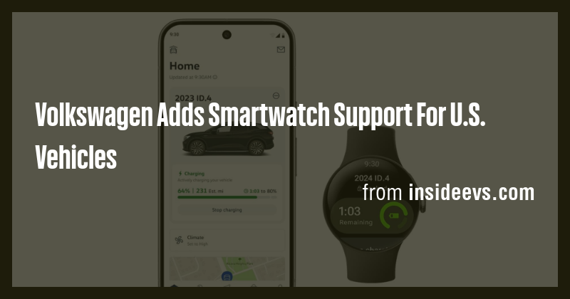 Volkswagen Adds Smartwatch Support For U.S. Vehicles - Briefly
