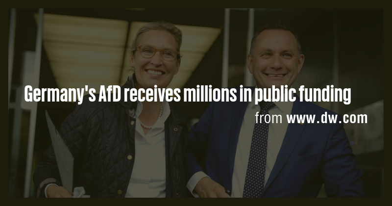 Germany's AfD receives millions in public funding - Briefly