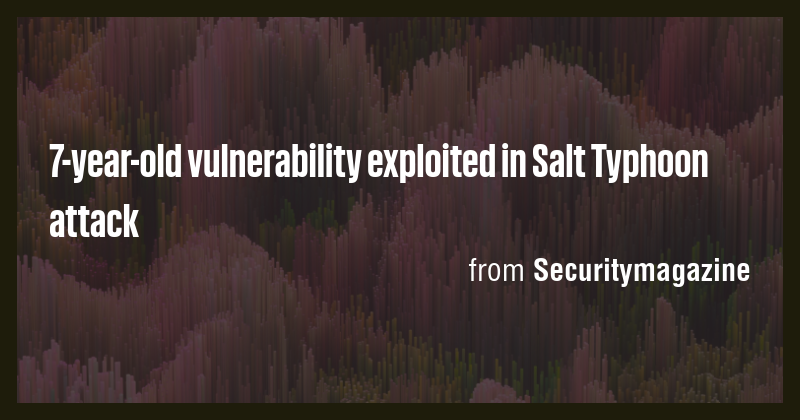 7-year-old vulnerability exploited in Salt Typhoon attack - Briefly