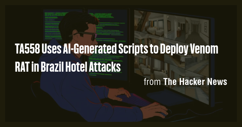 TA558 Uses AI-Generated Scripts to Deploy Venom RAT in Brazil Hotel ...