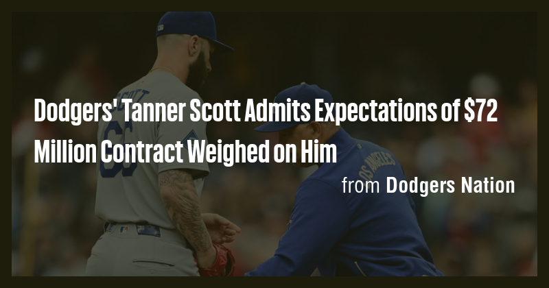 Dodgers' Tanner Scott Admits Expectations of $72 Million Contract ...