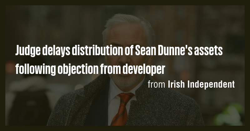 Judge delays distribution of Sean Dunne's assets following objection ...