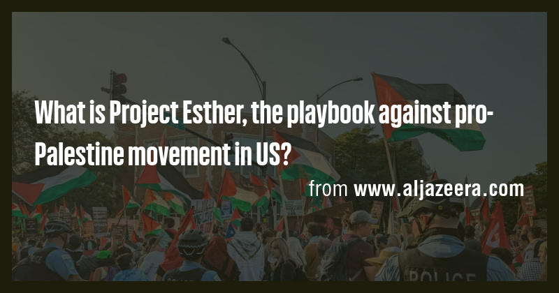 What is Project Esther, the playbook against pro-Palestine movement in ...
