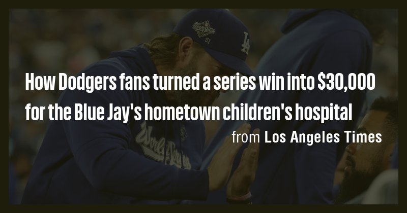 How Dodgers fans turned a series win into $30,000 for the Blue Jay's ...