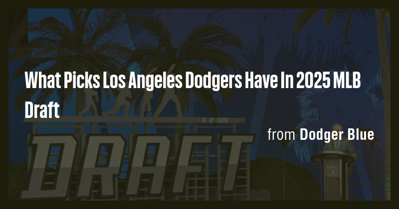 What Picks Los Angeles Dodgers Have In 2025 MLB Draft - Briefly