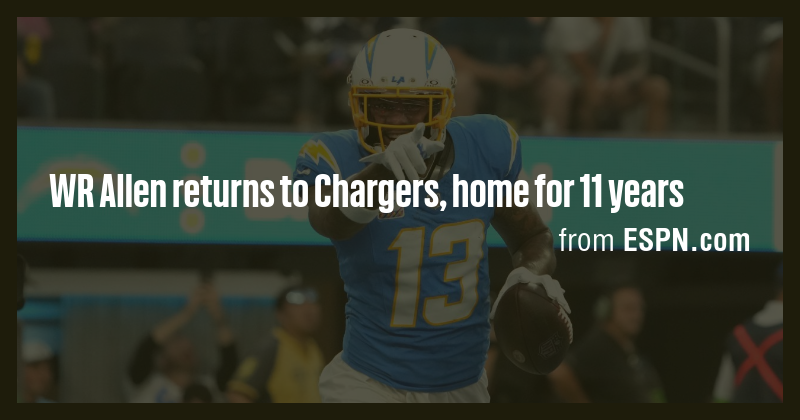 WR Allen returns to Chargers, home for 11 years - Briefly