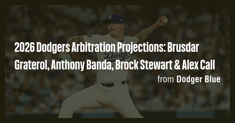 2026 Dodgers Arbitration Projections: Brusdar Graterol, Anthony Banda ...