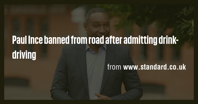 Paul Ince banned from road after admitting drink-driving - Briefly
