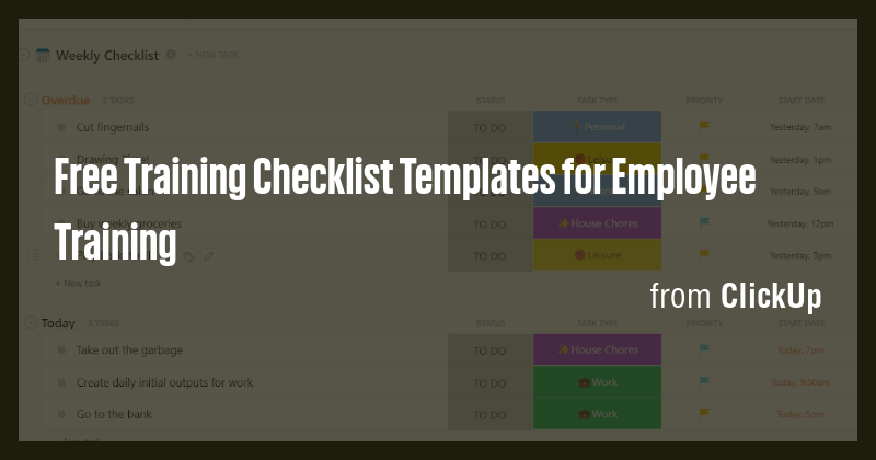 Free Training Checklist Templates for Employee Training - Briefly