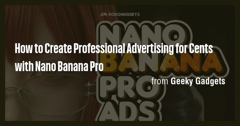 How to Create Professional Advertising for Cents with Nano Banana Pro ...
