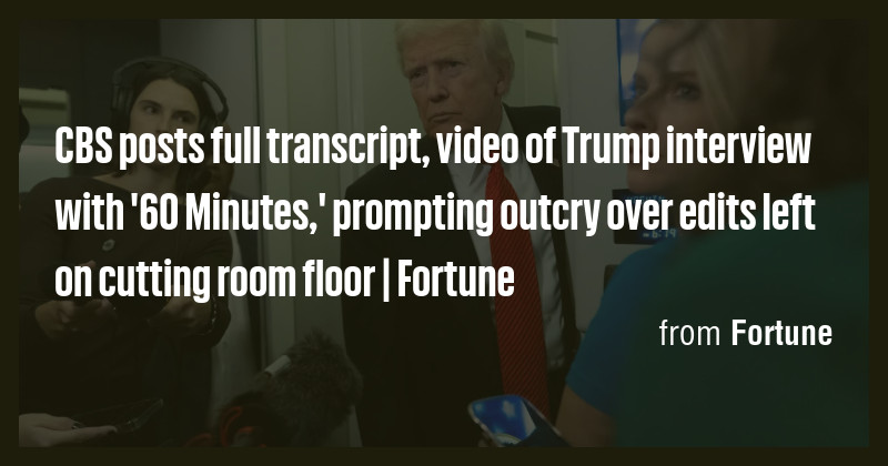 CBS posts full transcript, video of Trump interview with '60 Minutes ...