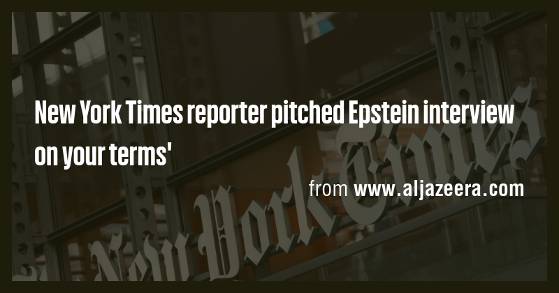 New York Times reporter pitched Epstein interview on your terms' - Briefly