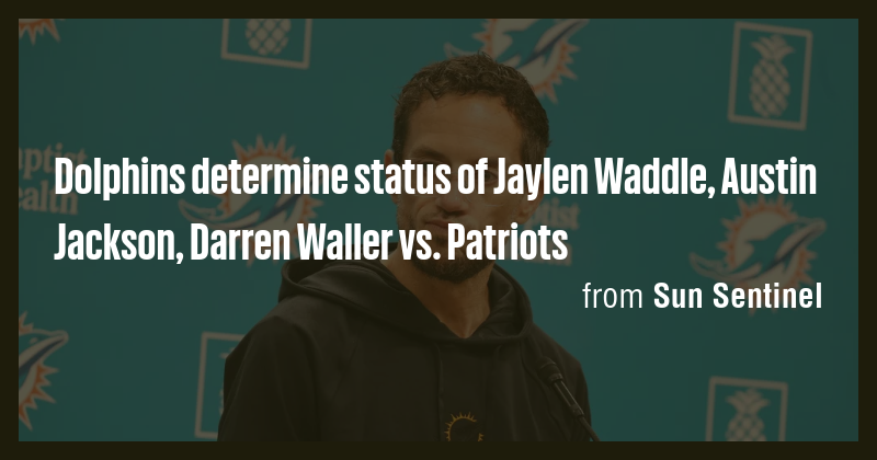 Dolphins determine status of Jaylen Waddle, Austin Jackson, Darren ...