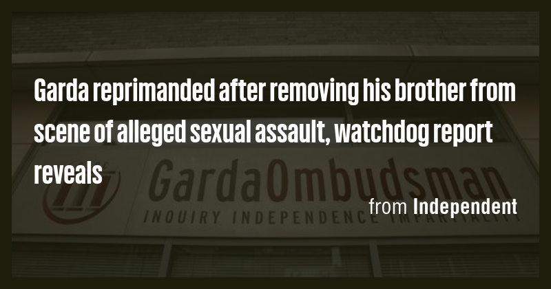 Garda reprimanded after removing his brother from scene of alleged ...