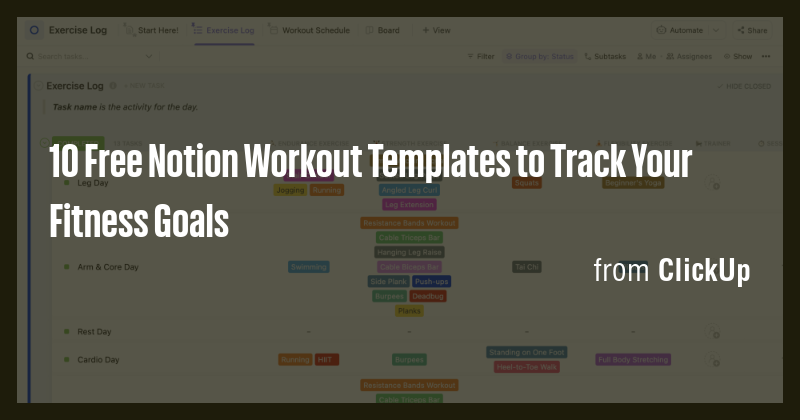 10 Free Notion Workout Templates to Track Your Fitness Goals - Briefly