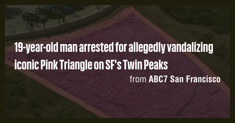 19-year-old man arrested for allegedly vandalizing iconic Pink Triangle ...