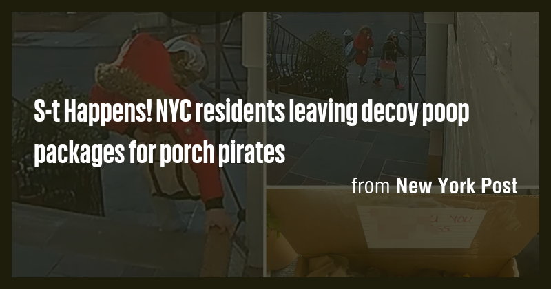 S-t Happens! NYC residents leaving decoy poop packages for porch ...