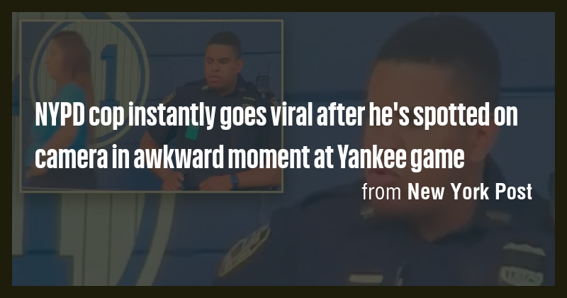 NYPD cop instantly goes viral after he's spotted on camera in awkward ...