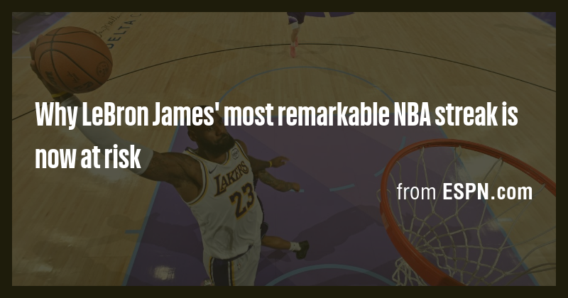 Why LeBron James' most remarkable NBA streak is now at risk - Briefly