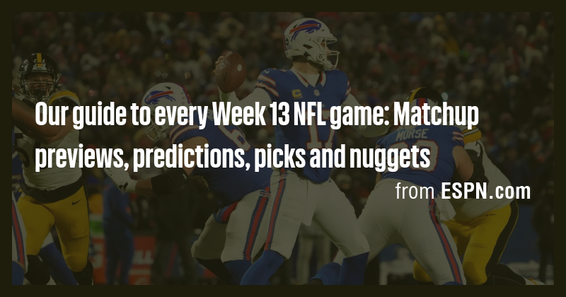 Our guide to every Week 13 NFL game: Matchup previews, predictions ...