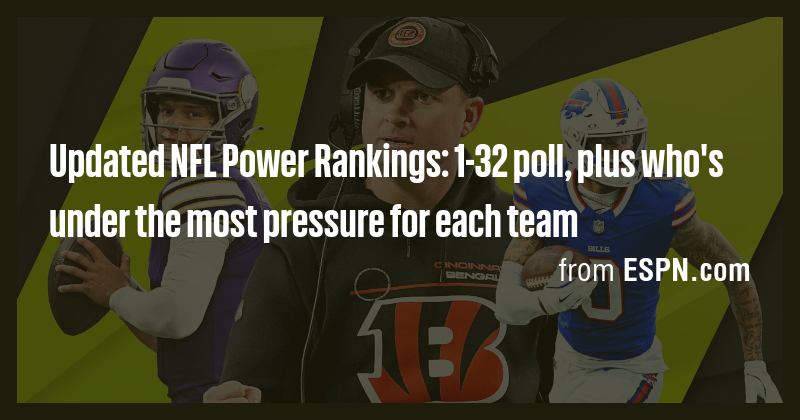 Updated NFL Power Rankings: 1-32 poll, plus who's under the most ...